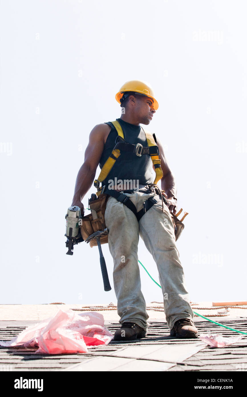 Roof Shingles Worker High Resolution Stock Photography and Images - Alamy
