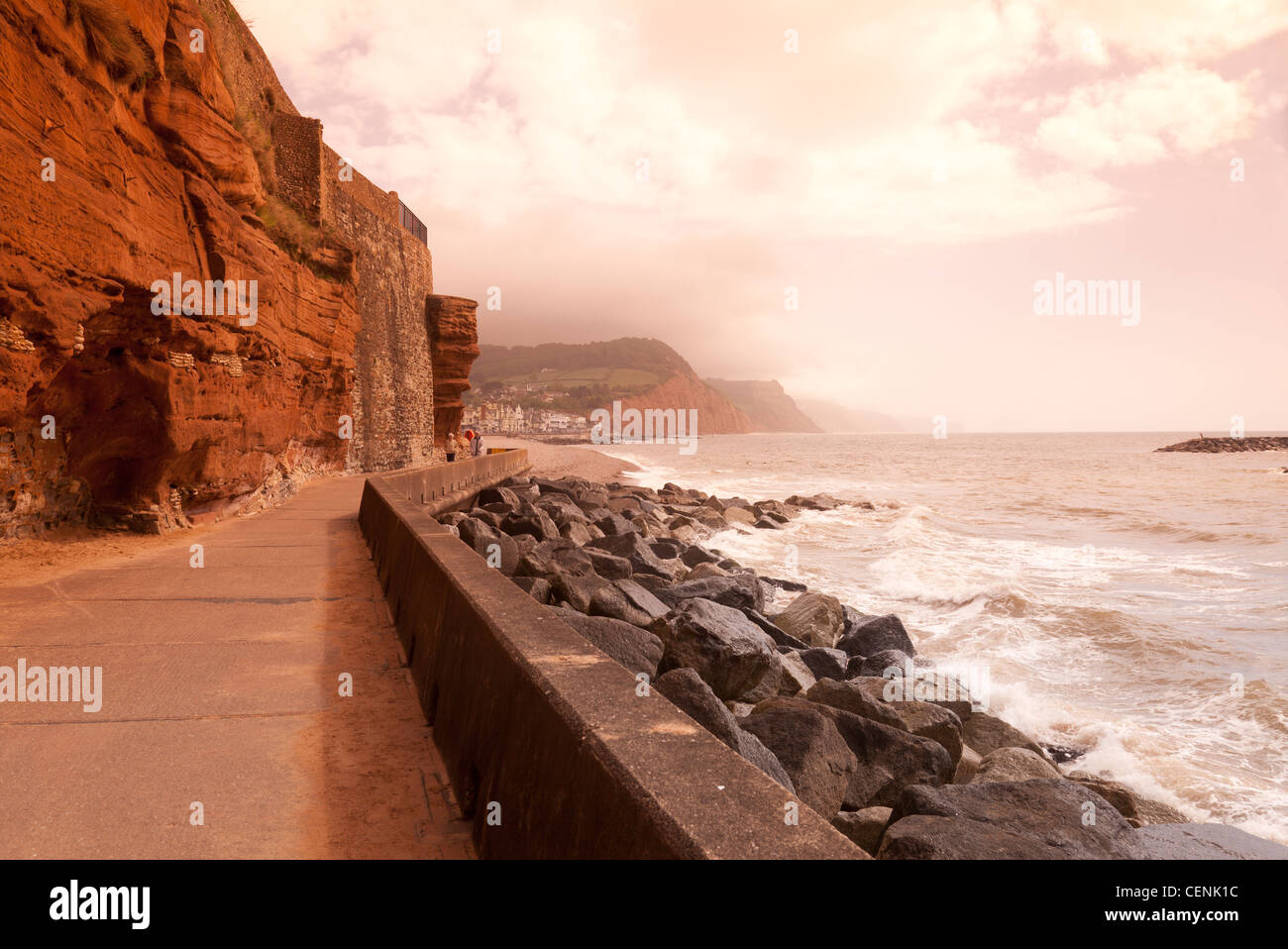 Europe, England, Devon, Sidmouth, Coast path and cliffs near Jacob's ...