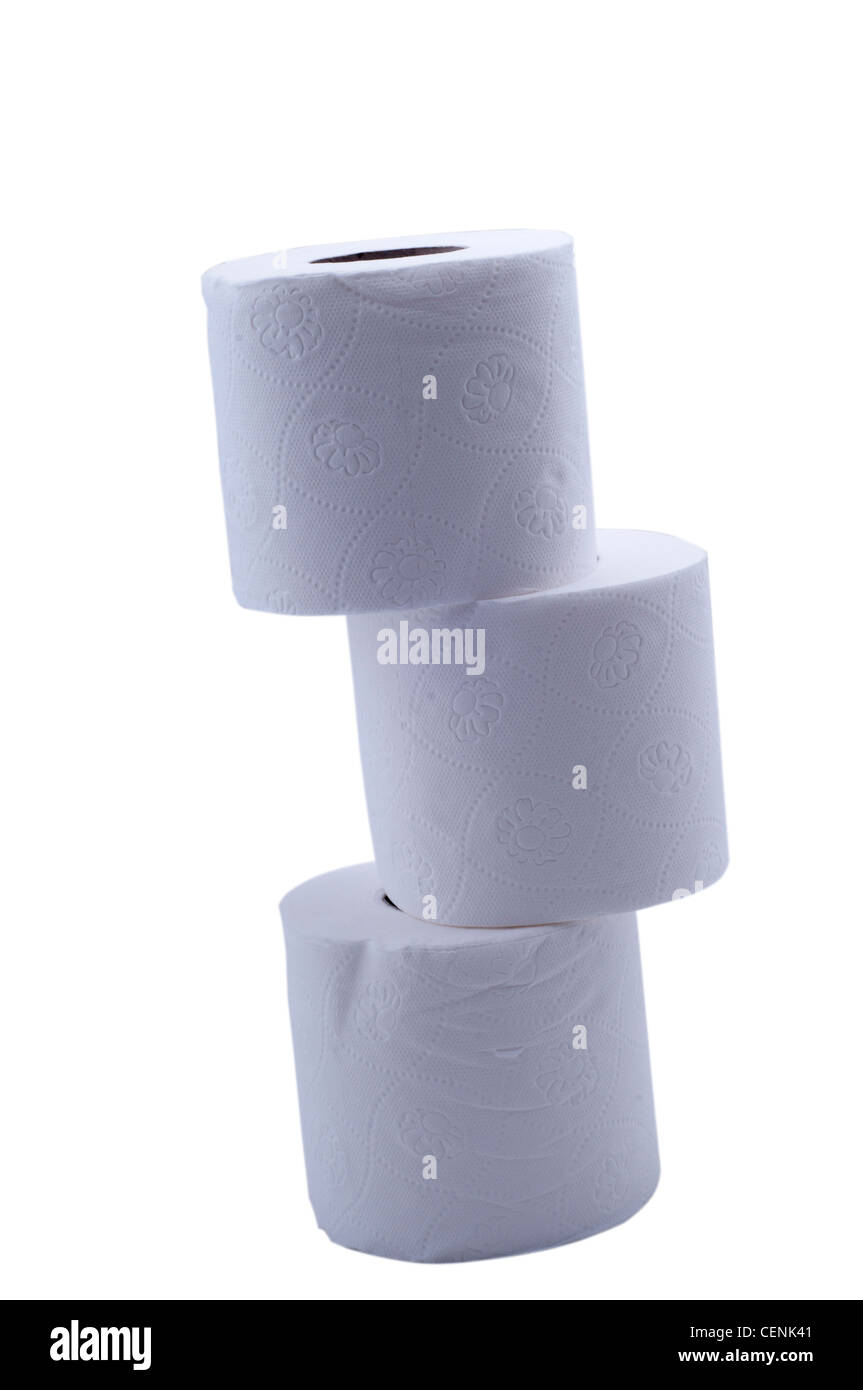 toilet paper on isolated white background Stock Photo - Alamy