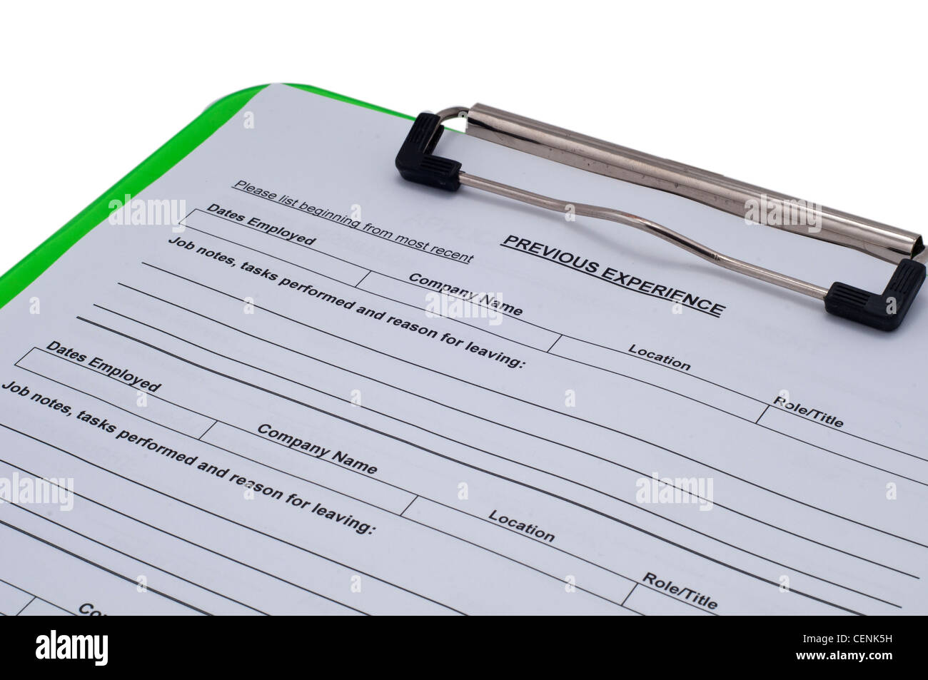 Employment Application Form with Personal Information Section Attached ...