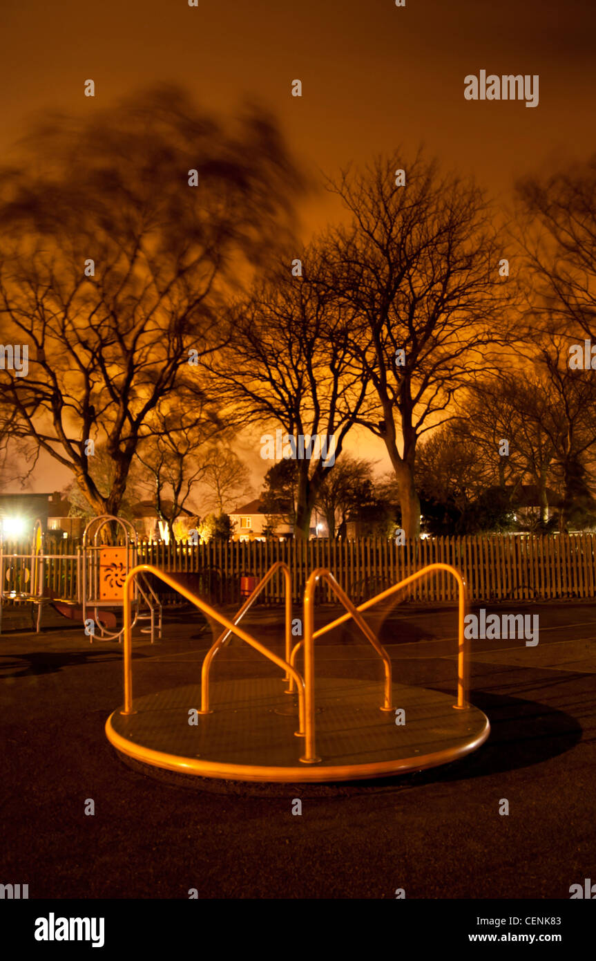 Photograph taken within a park at Night Stock Photo - Alamy