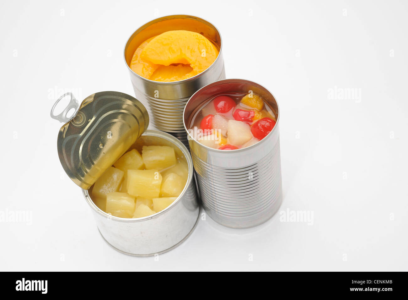 Years Of The Tin Can A still life image of a group of opened fruit tins ...