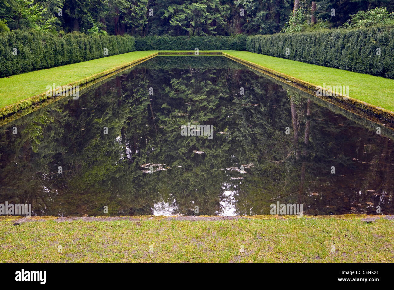 The Bloedel Reserve Pool, Bainbridge, Washington. USA. Spring Stock ...