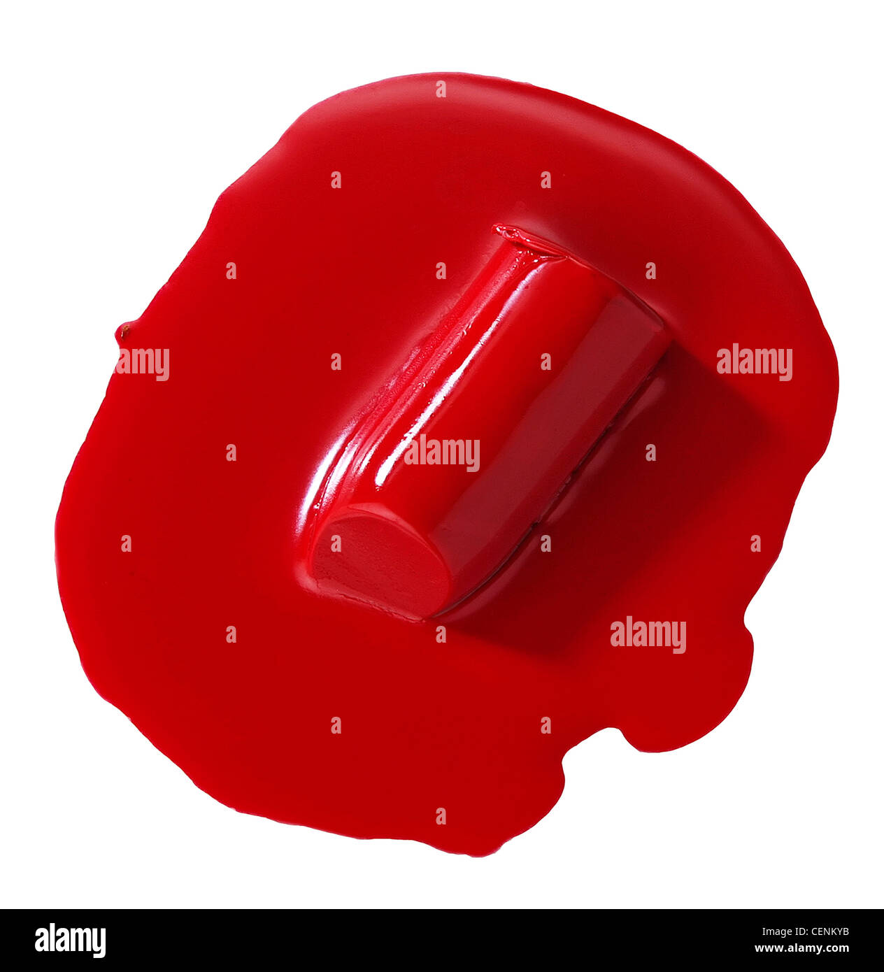 A still life image of melted bright red lipstick Stock Photo - Alamy