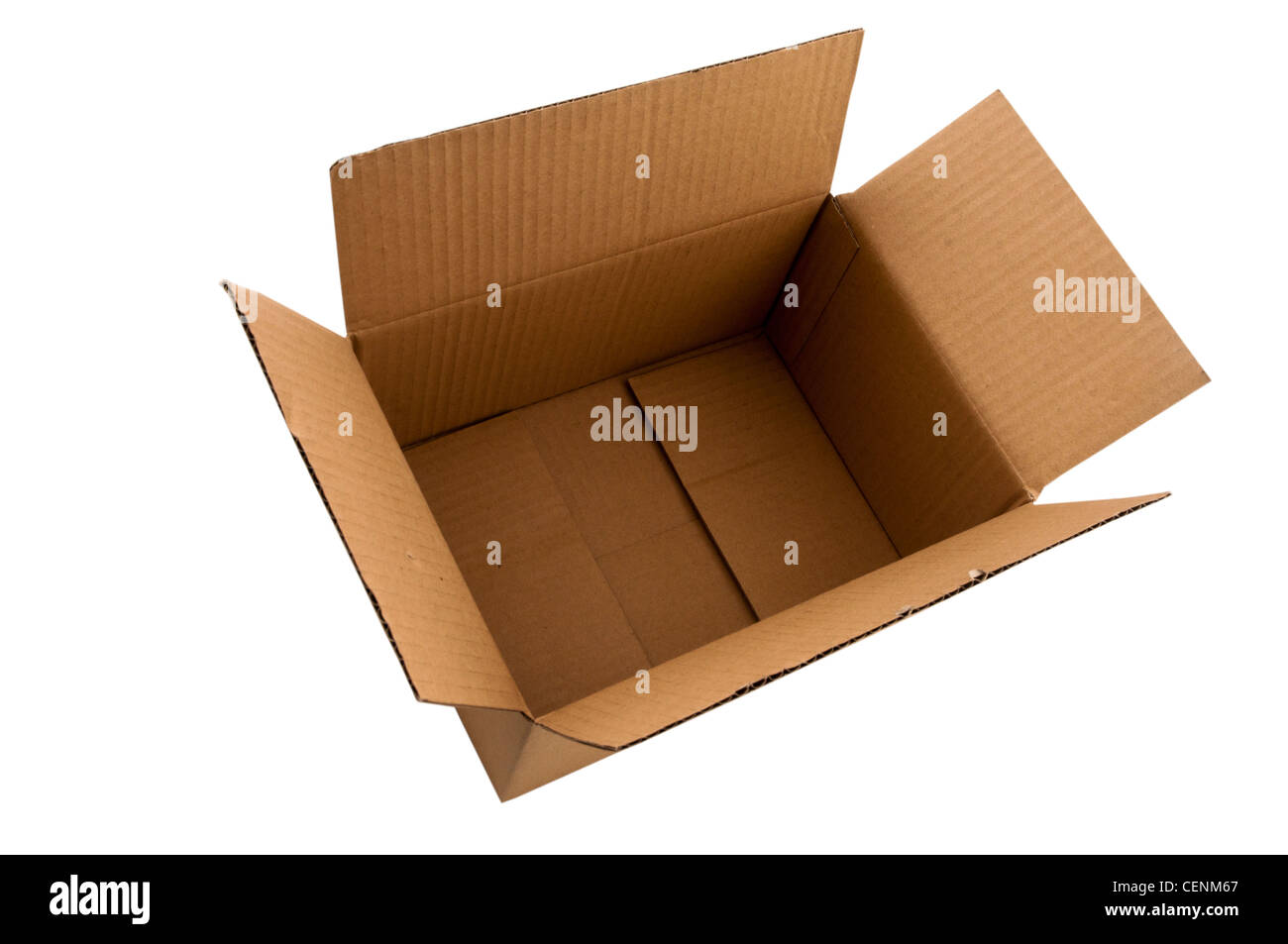 Open Brown Cardboard Box – Top View Packaging for Delivery or Storage ...