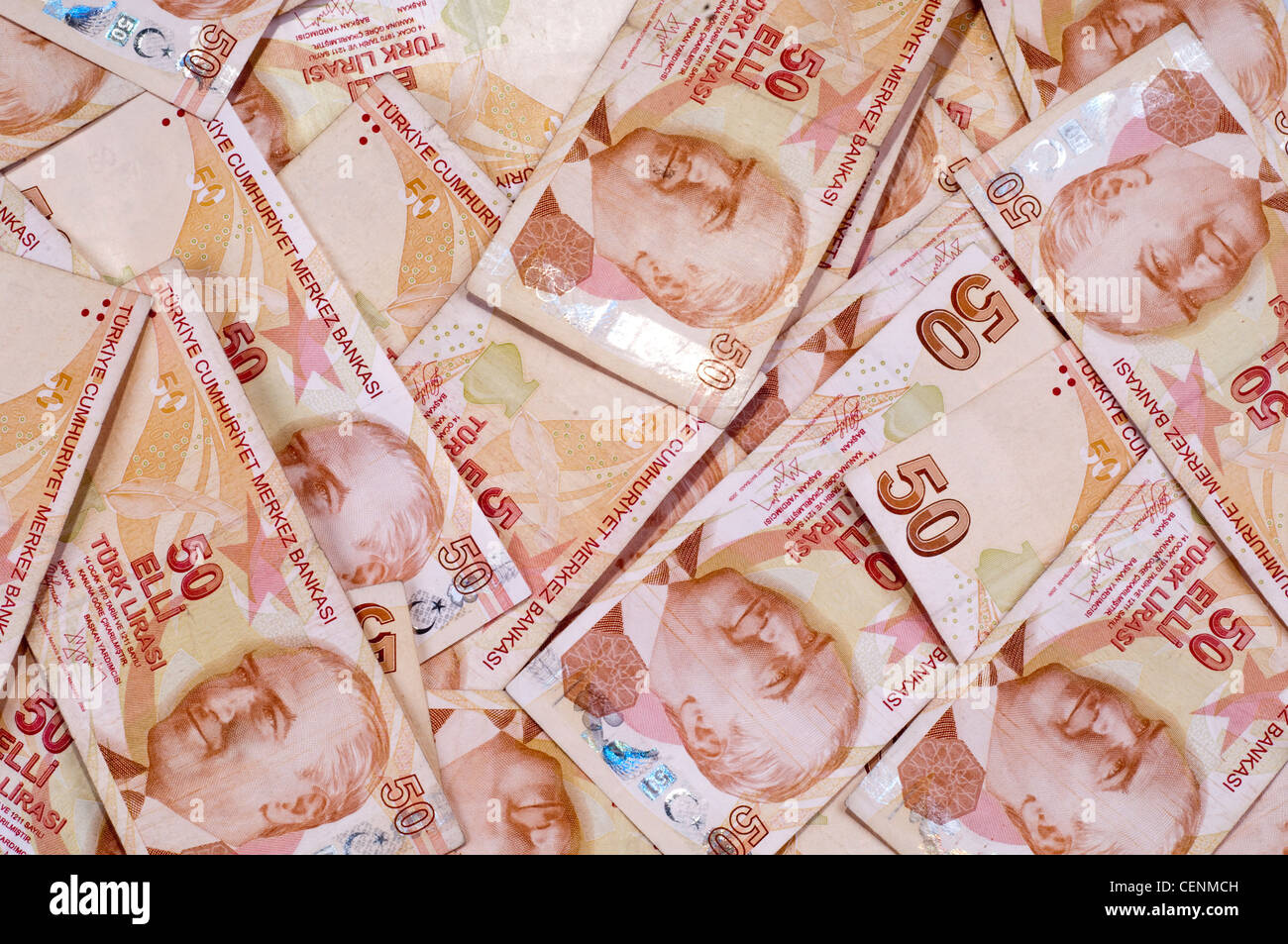 Fifty liras, Turkish banknotes on the isolated white backgrounds Stock ...