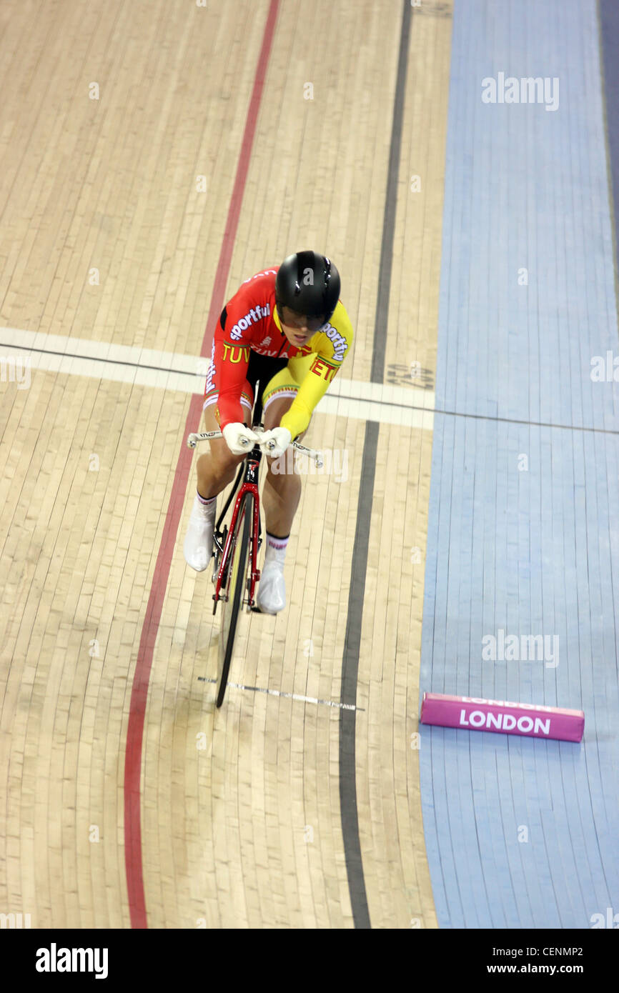 Spanish rider at UCI Track Cycling World Cup Velodrome. Part of the ...