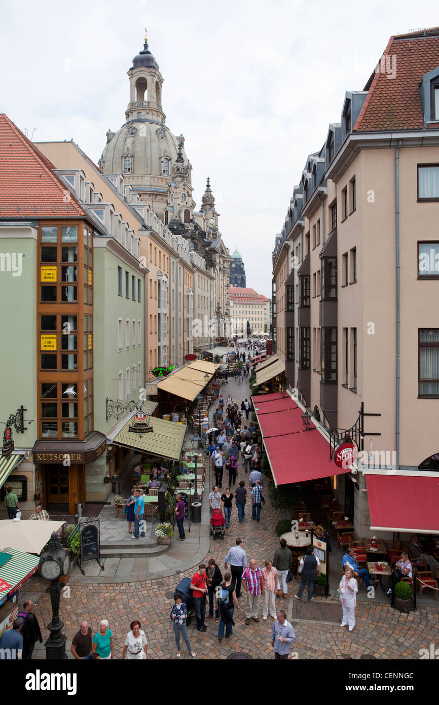 Dresden downtown center restaurants street . Saxony, Germany Stock ...