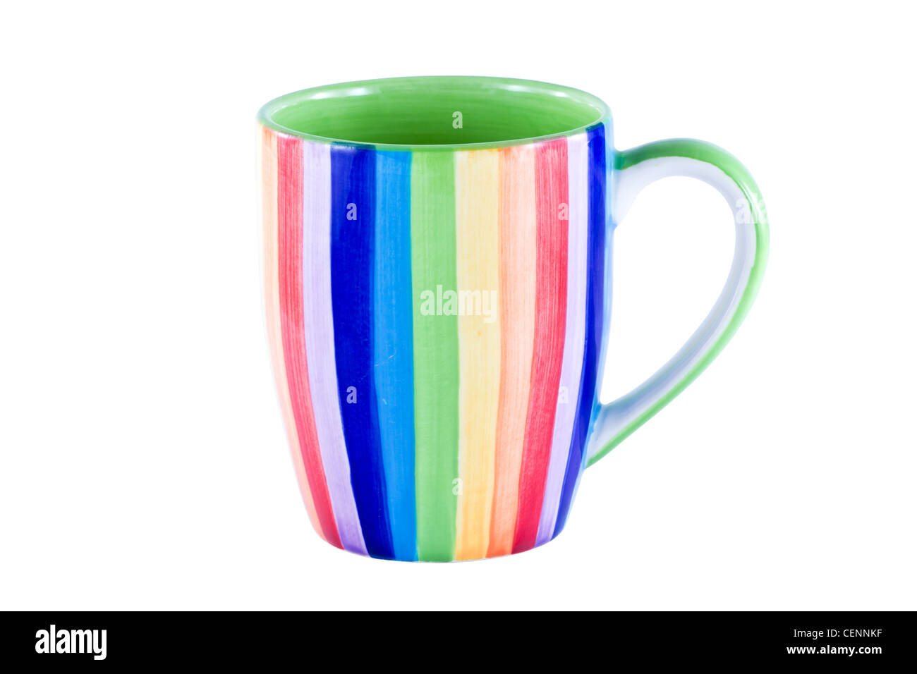 rainbow color cup isolated on white background Stock Photo - Alamy