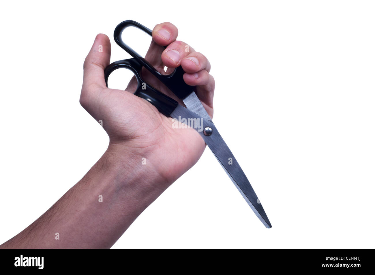 Hand Holding Scissors on White – Cutting Tool in Action Pose Stock ...