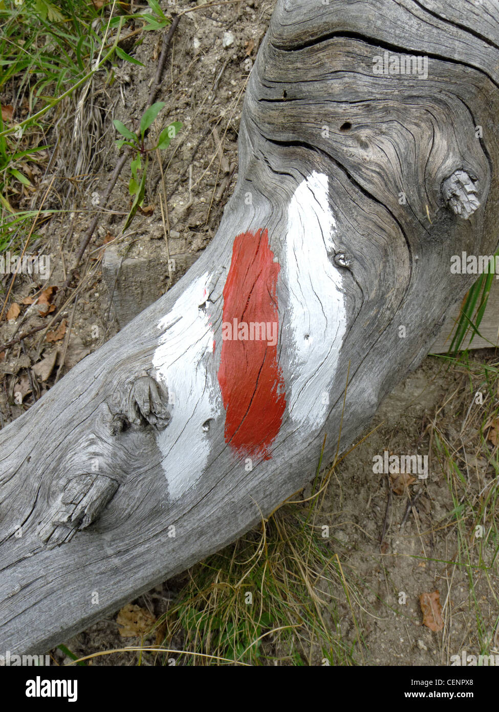 A waymarker on a Swiss mountain path Stock Photo - Alamy