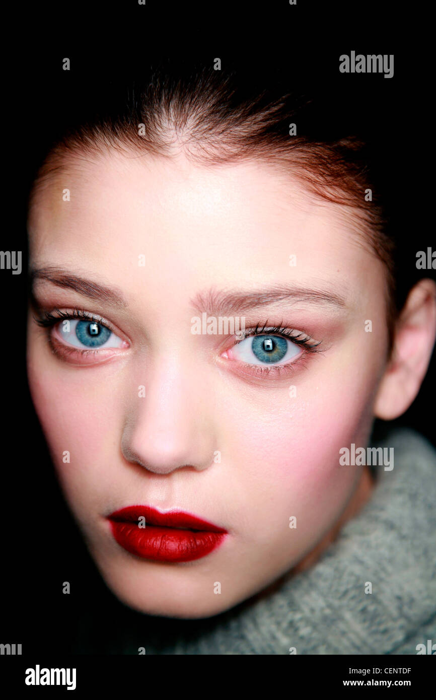 Peter Som Backstage New York Autumn Winter Model wearing dusky pink ...