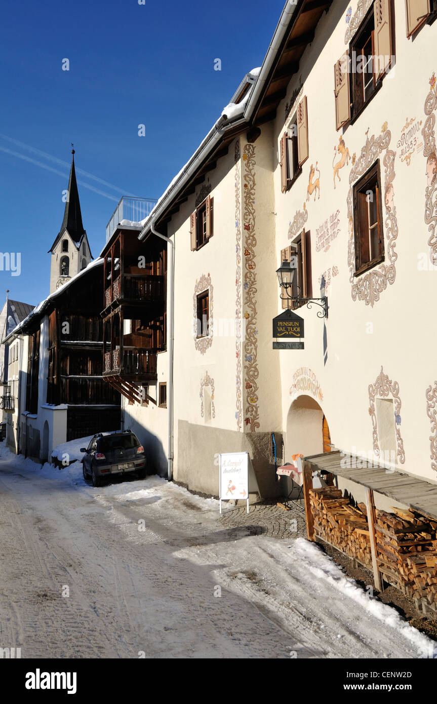 Guarda Village, Unterengadin, Engadin, Graubünden. Switzerland Stock ...