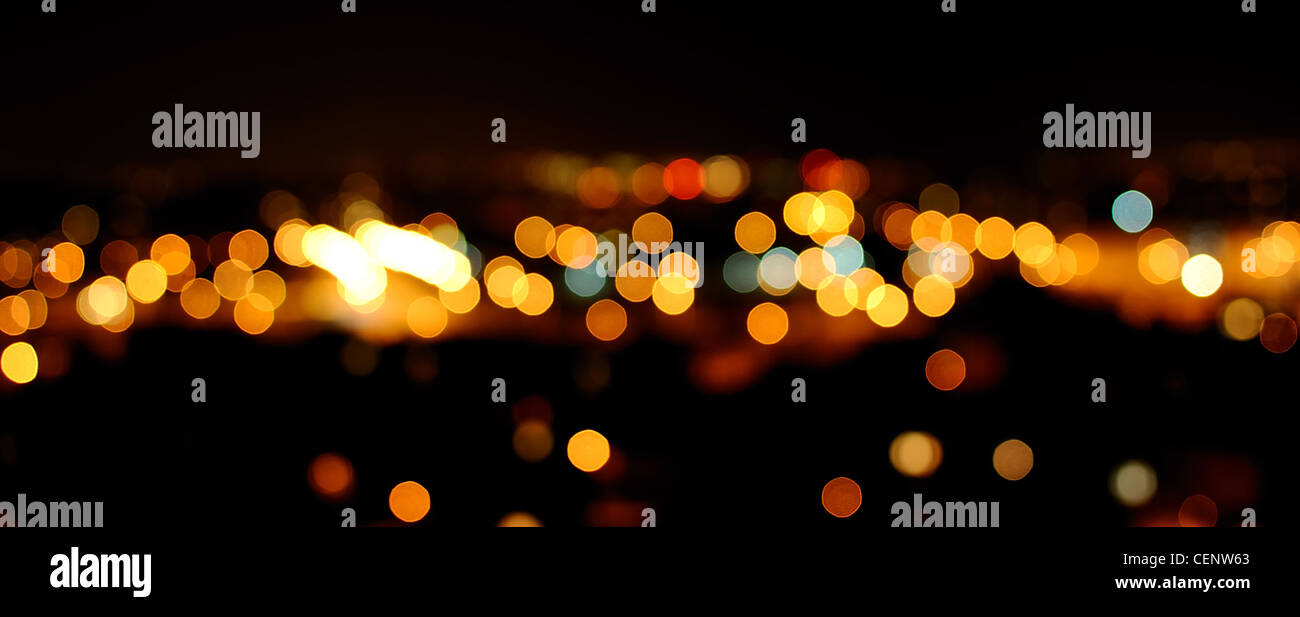 Photo of glittering lights in night city Stock Photo - Alamy