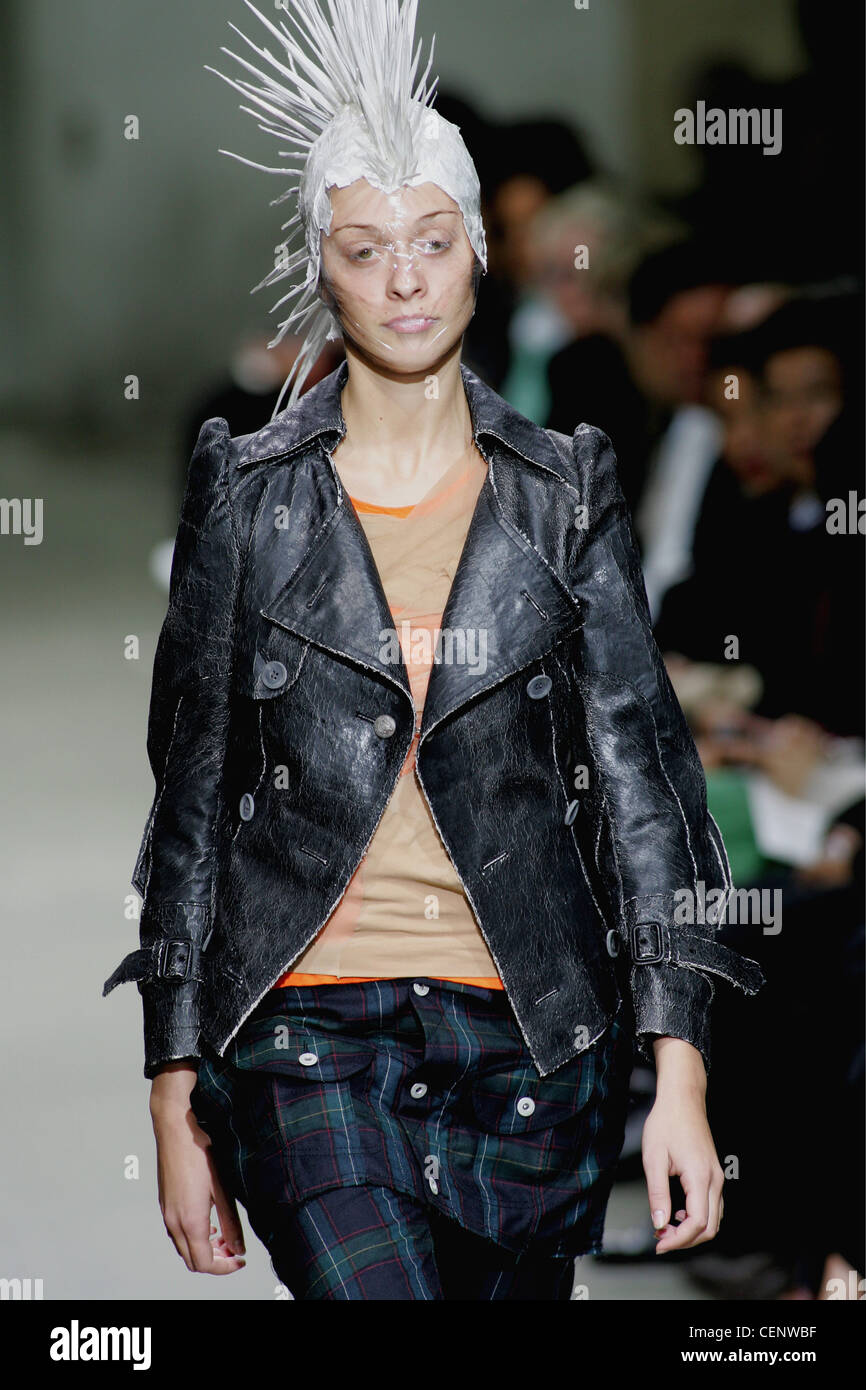 Junya Watanabe Paris Ready to Wear S S Model Silvia wearing white spiky ...