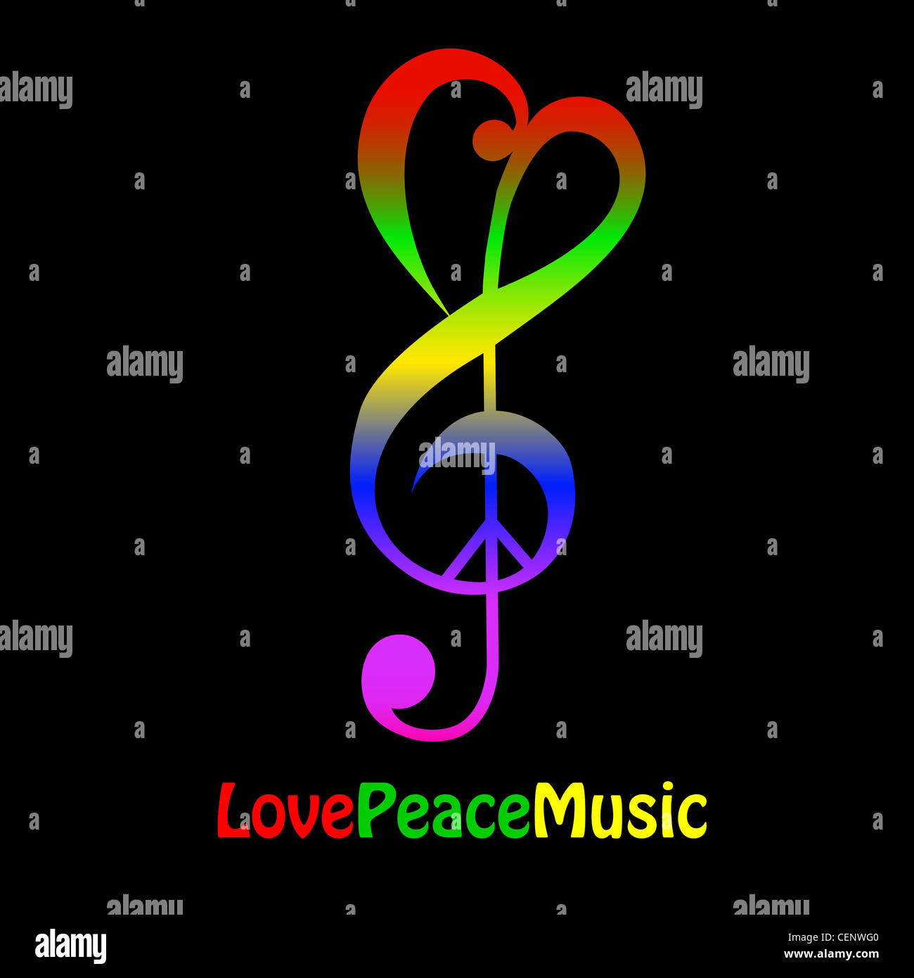Love, peace and music Stock Photo - Alamy