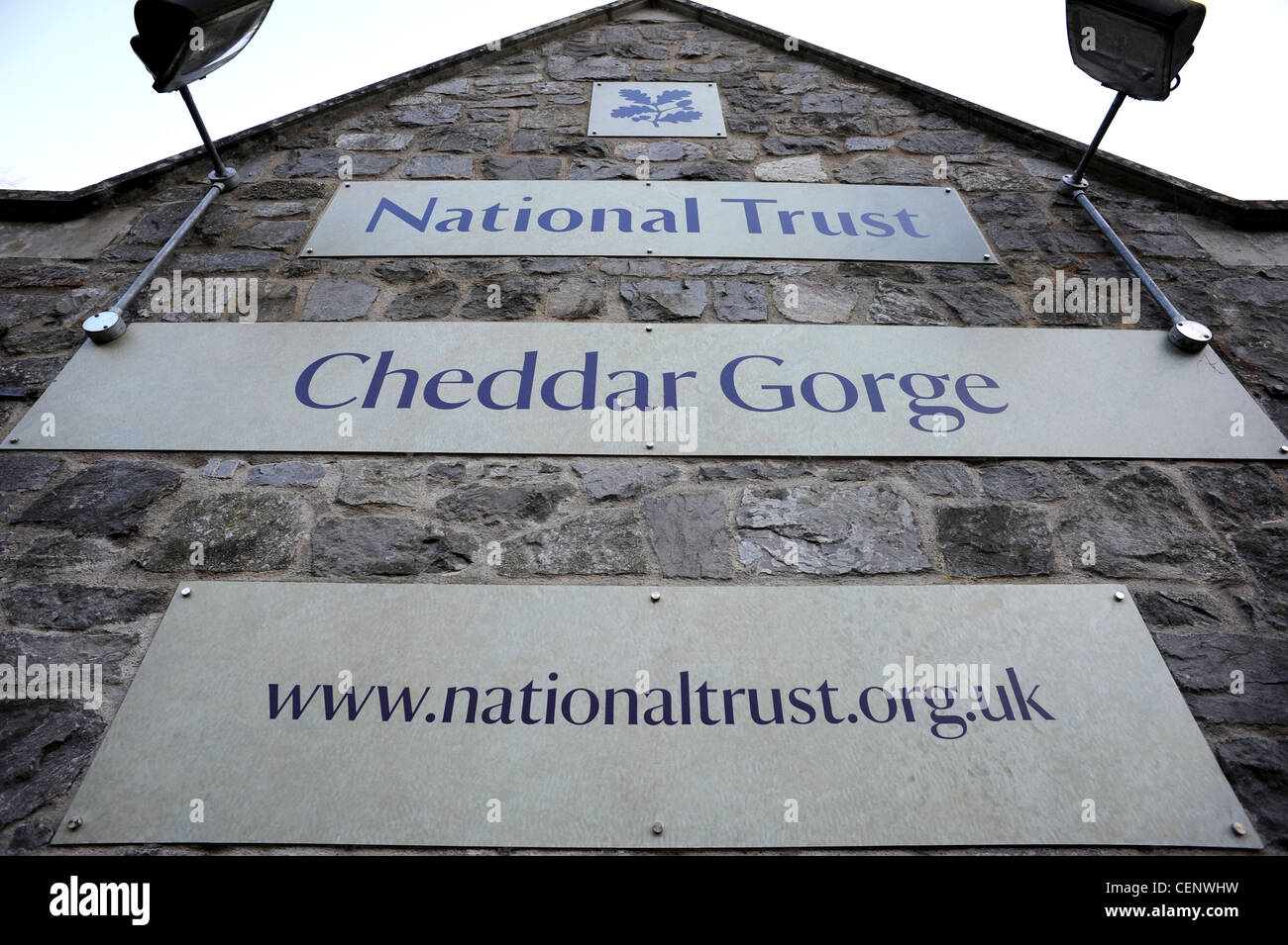 Close of of the National Trust shop sign at Cheddar Gorge Stock Photo ...