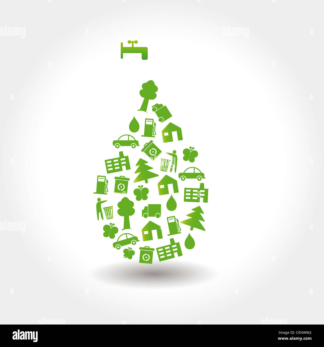 Protect the Earth: Green environment symbols on clean earth Stock Photo ...