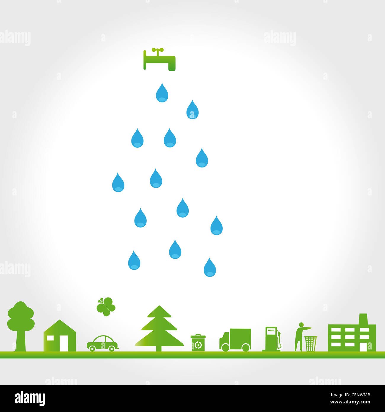 Protect the Earth: Green environment symbols on clean earth Stock Photo ...
