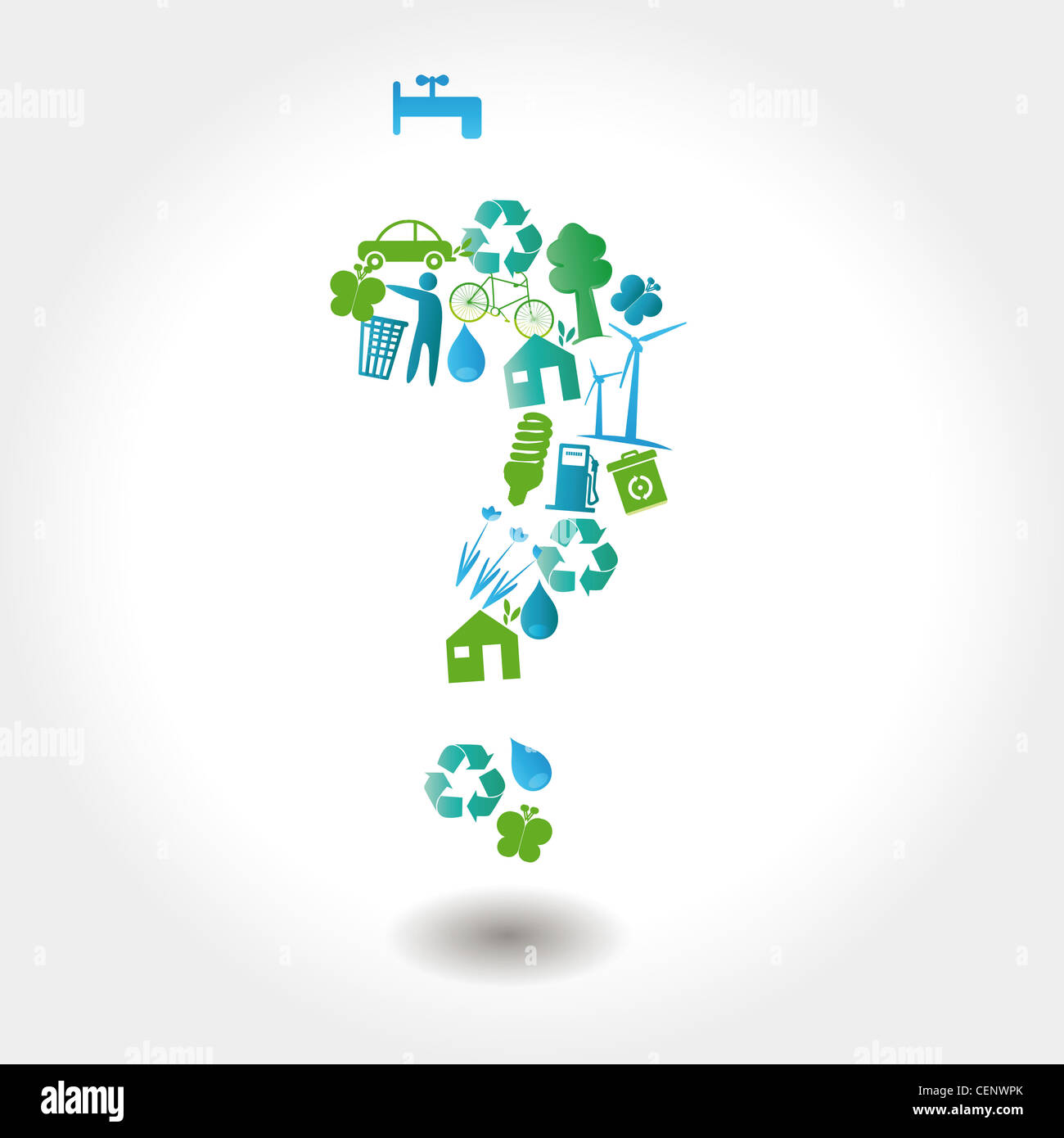 Protect the Earth: environment symbols on clean earth Stock Photo - Alamy
