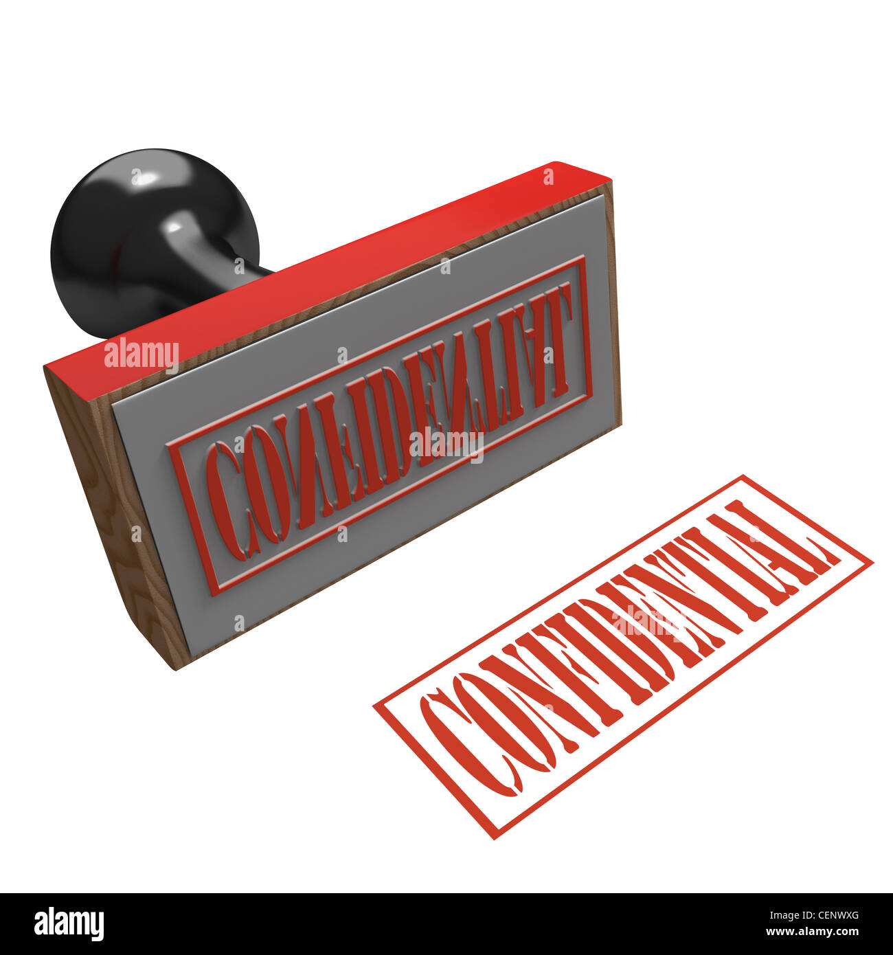 Rubber Stamp on a white background with message of Confidential Stock ...