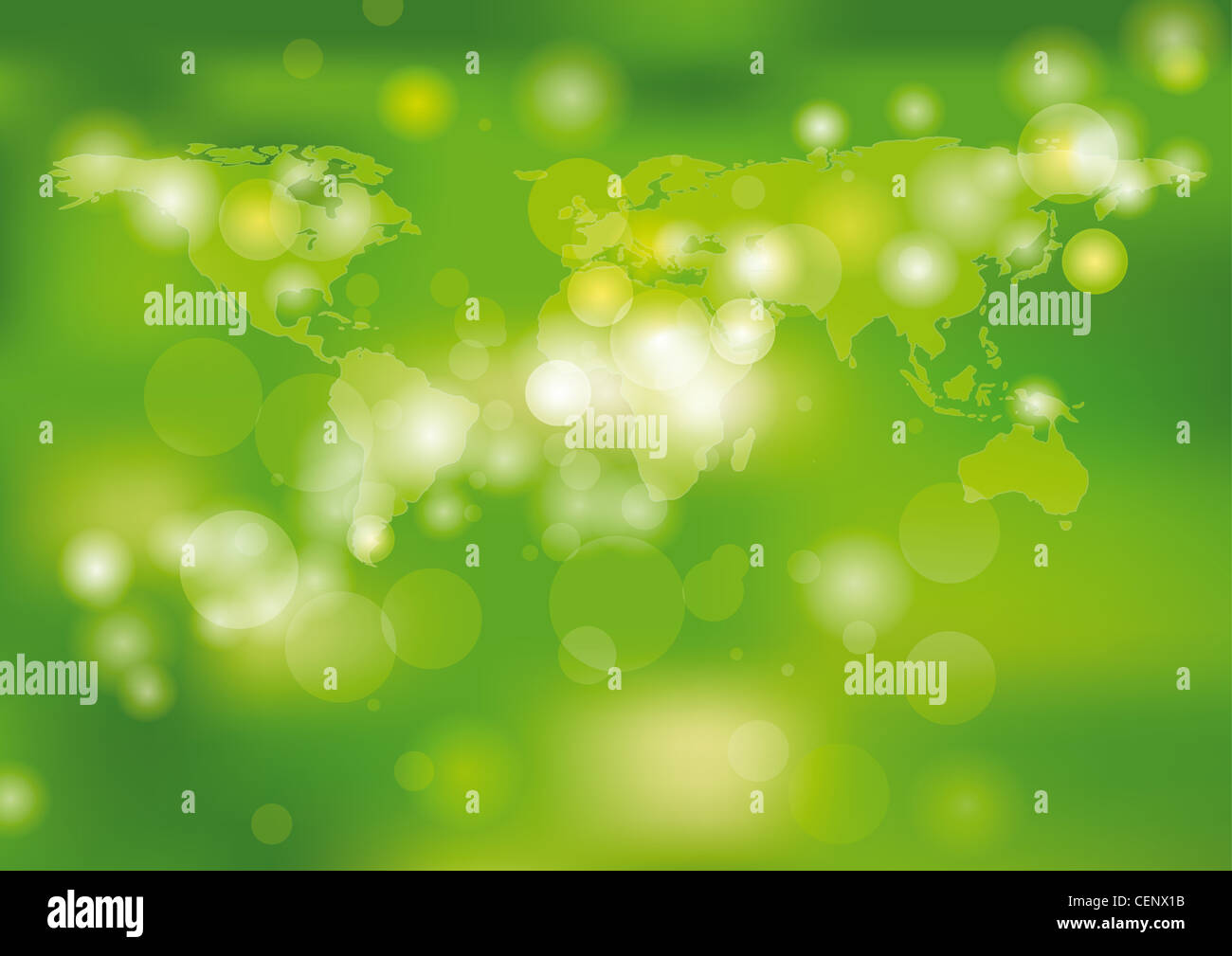 Green and light abstract background with world Stock Photo - Alamy