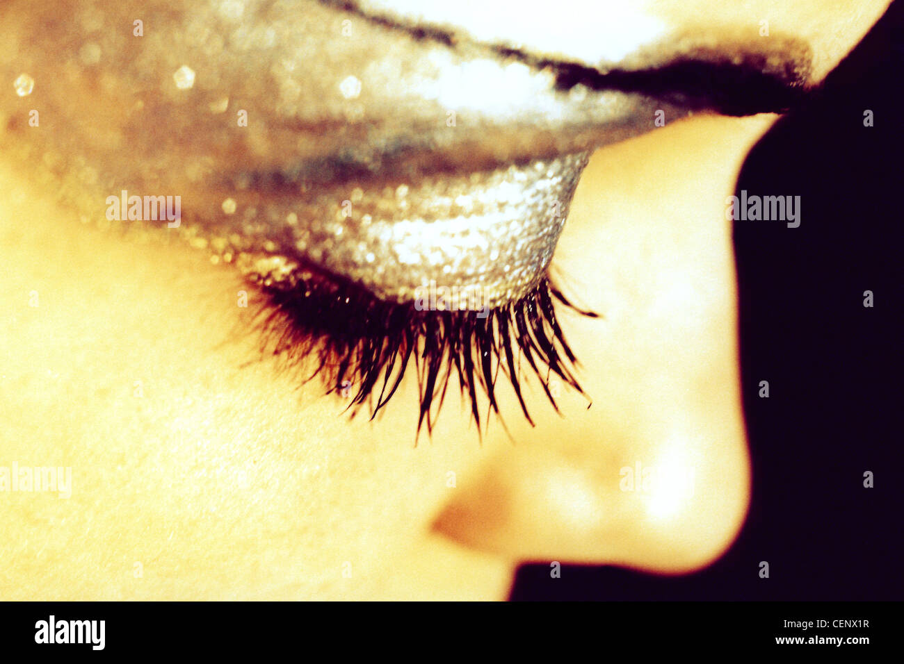 Metallic silver eyeshadow hi-res stock photography and images - Alamy