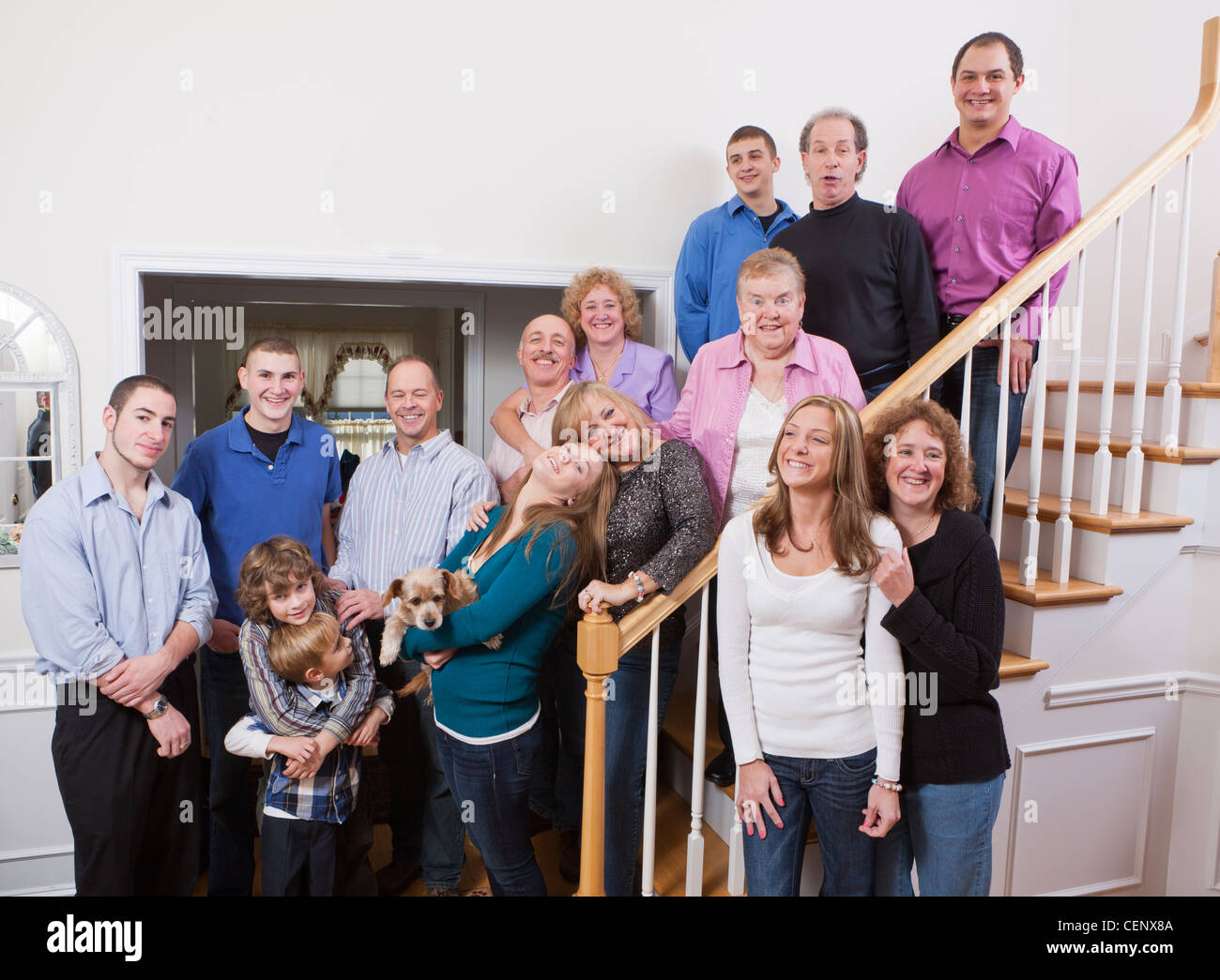 Portrait of a happy extended family Stock Photo - Alamy