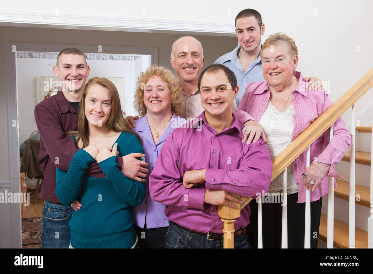 Portrait of a happy extended family Stock Photo - Alamy