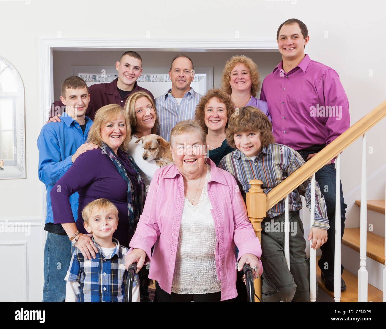 Portrait of a happy extended family Stock Photo - Alamy