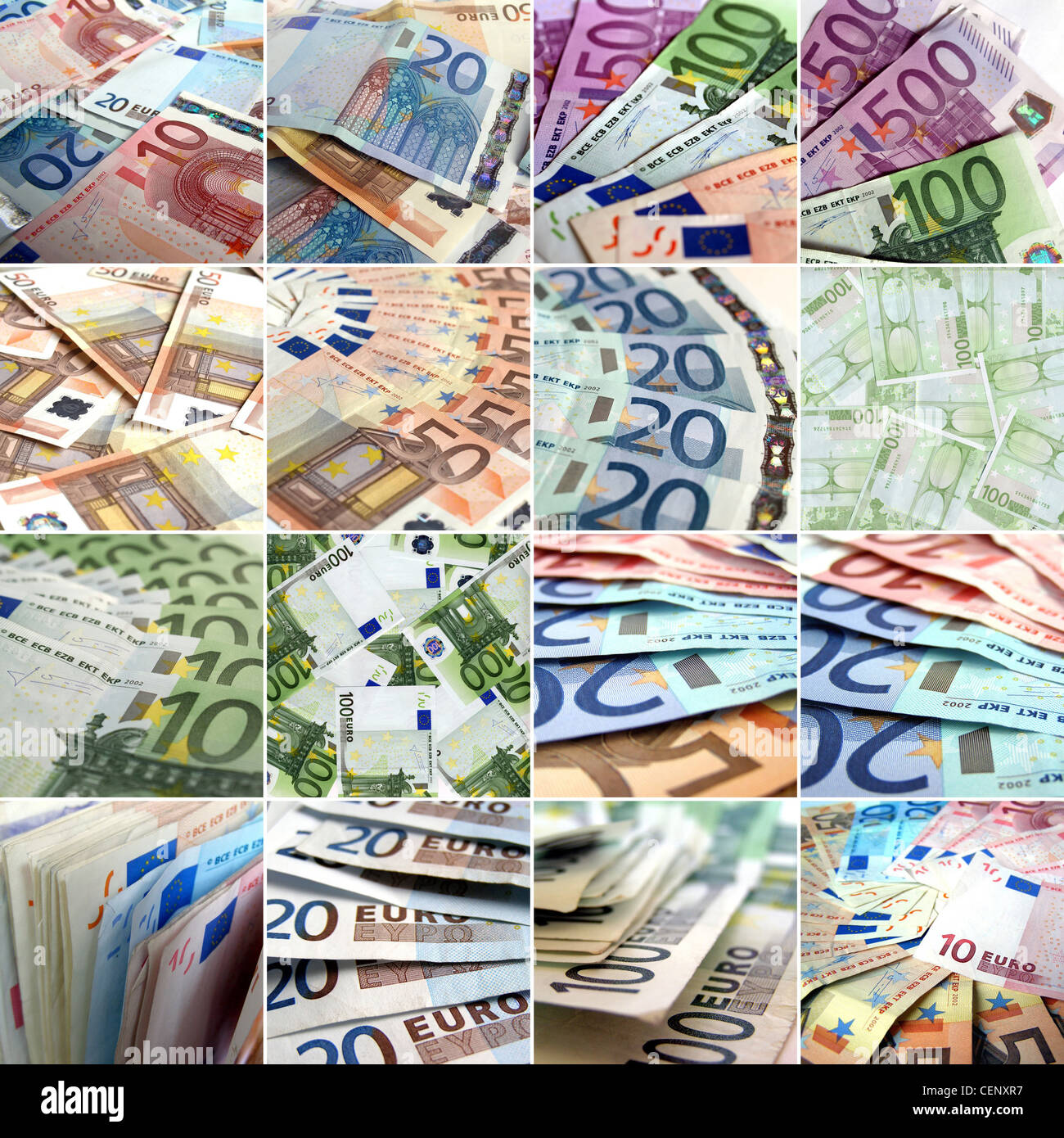 Euro notes collage hi-res stock photography and images - Alamy