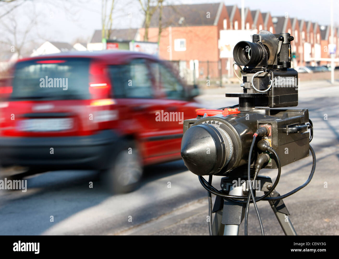Police control, traffic speed control by a radar measuring system Stock ...