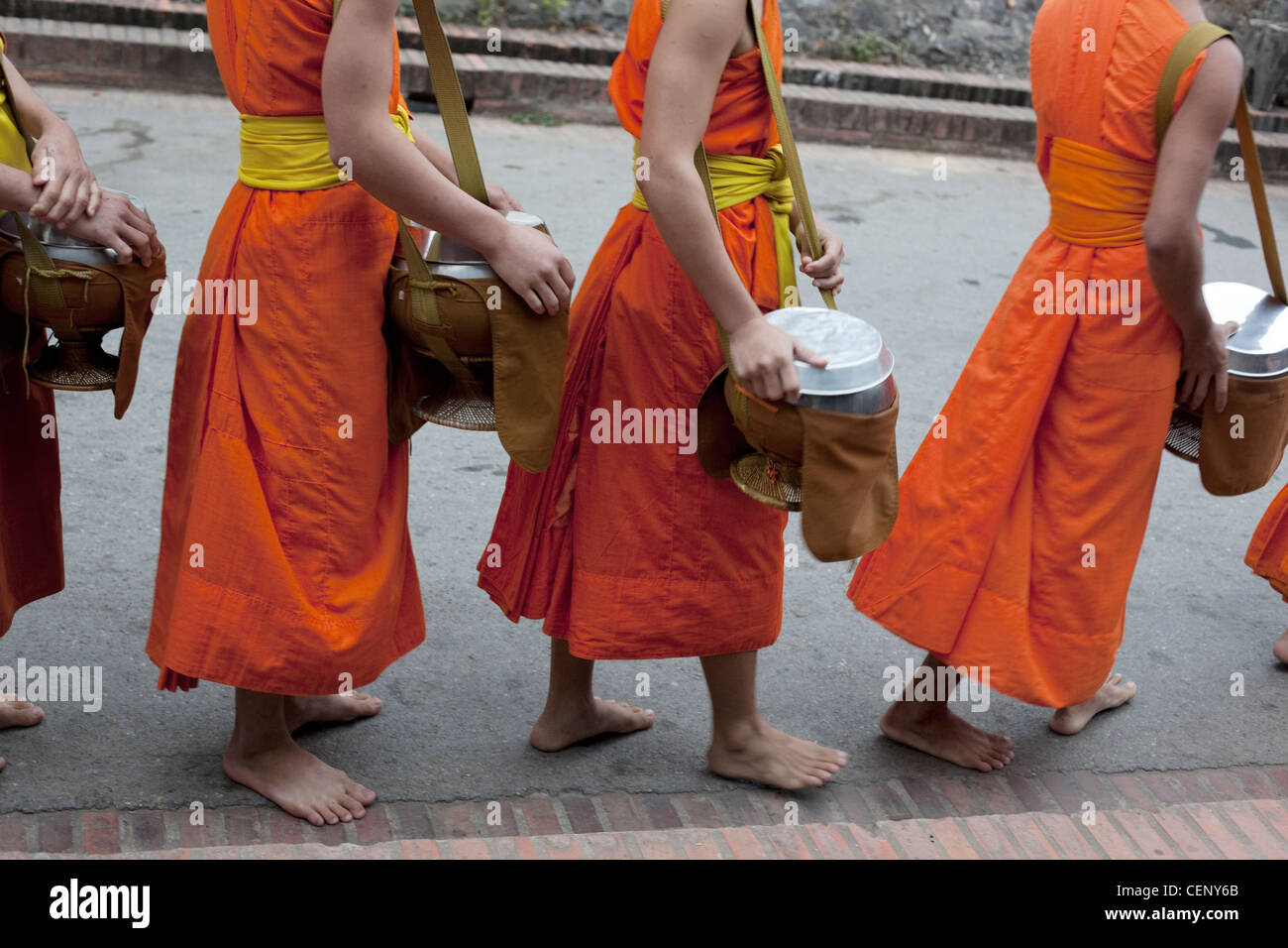 Monks in Loas Stock Photo - Alamy