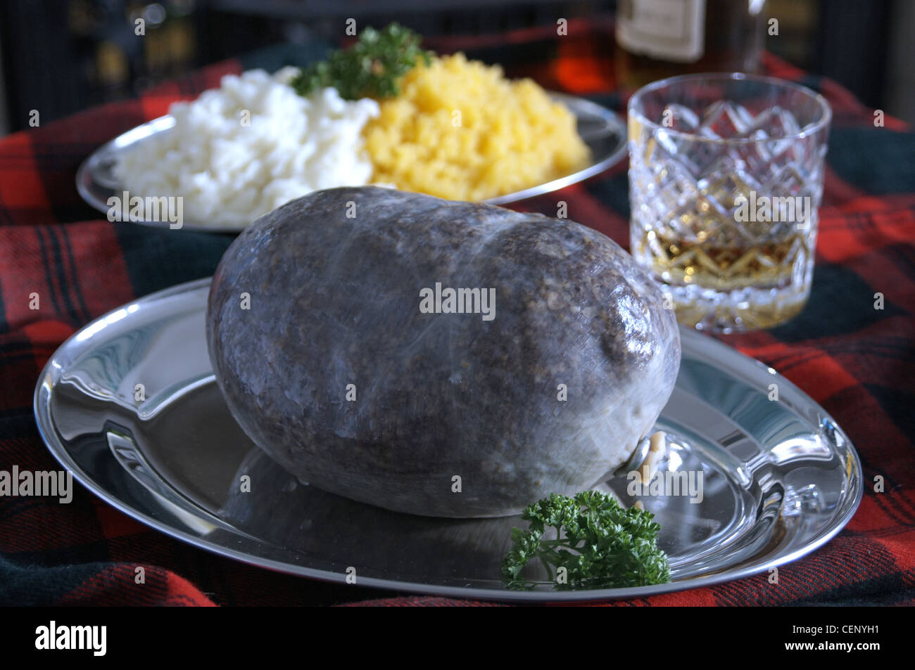 Traditional Burns night meal of Haggis potato and turnips Neeps and ...