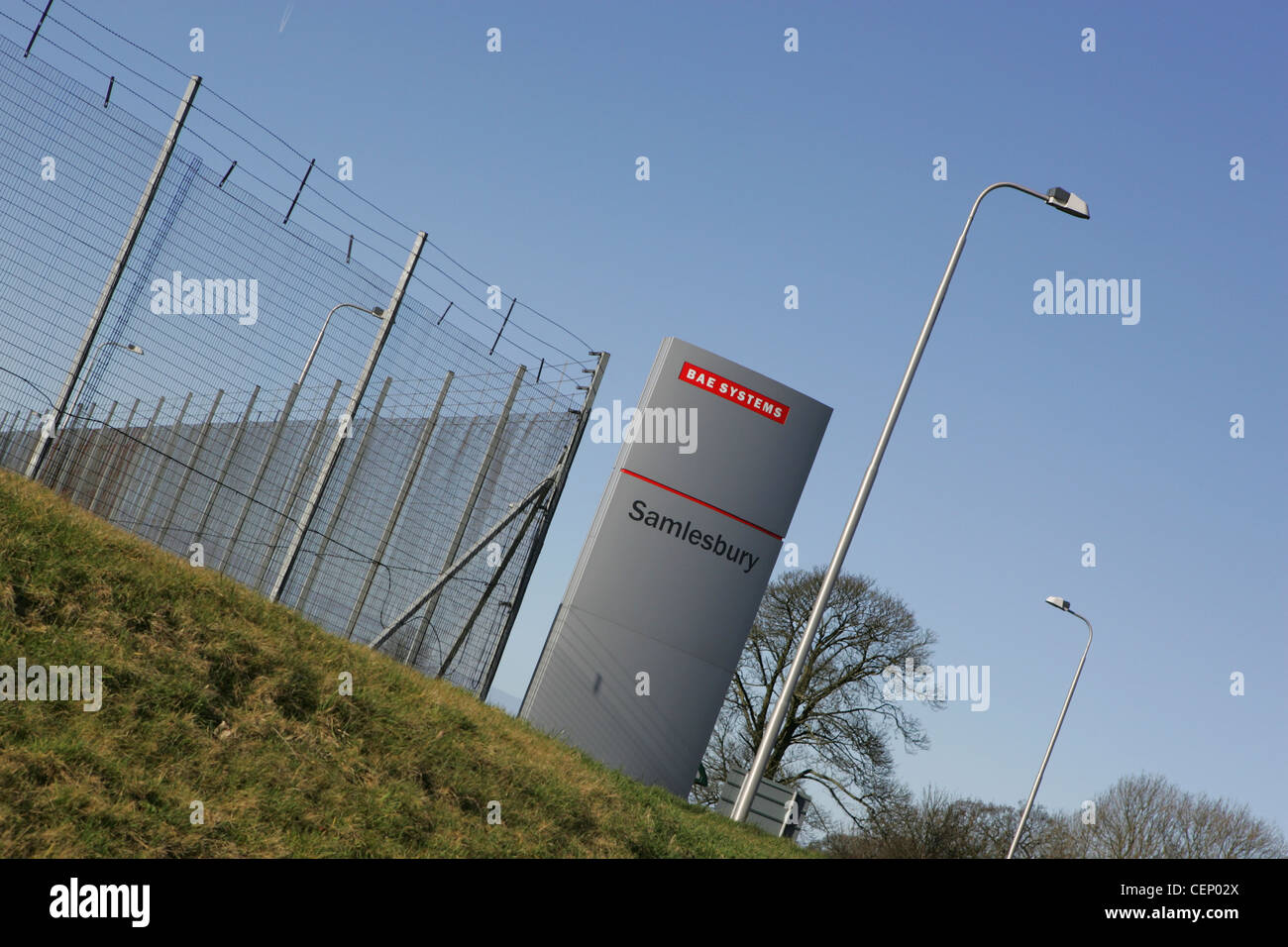 entrance to bae systems samlesbury in blackburn Stock Photo - Alamy