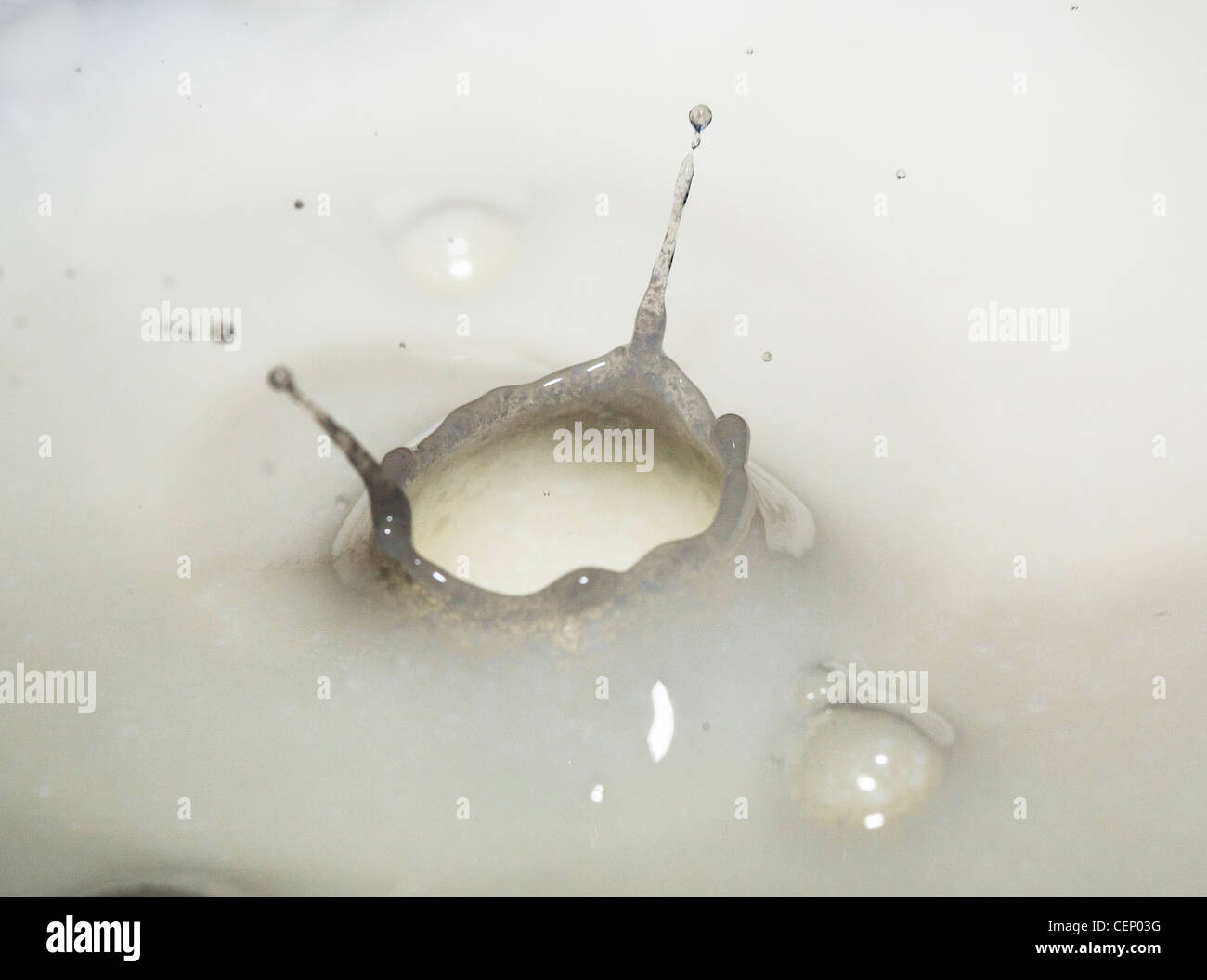Shapes created by drops of milk and milk splashes Stock Photo - Alamy
