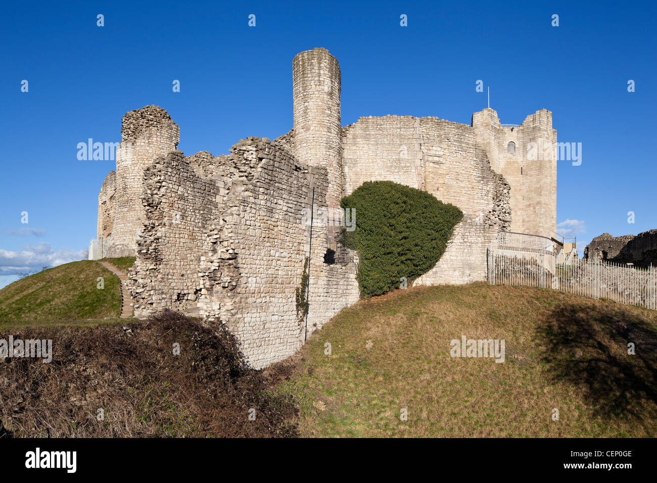 The ruins of Conisbrough Castle at Doncaster, South Yorkshire, UK Stock ...