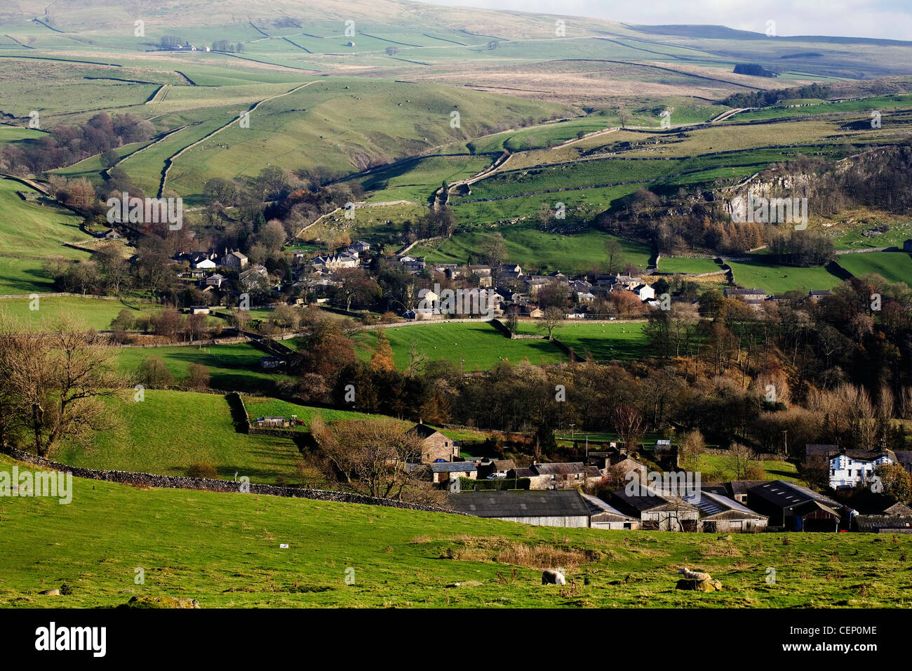 The village of Stainforth near Settle Yorkshire Dales England Stock ...