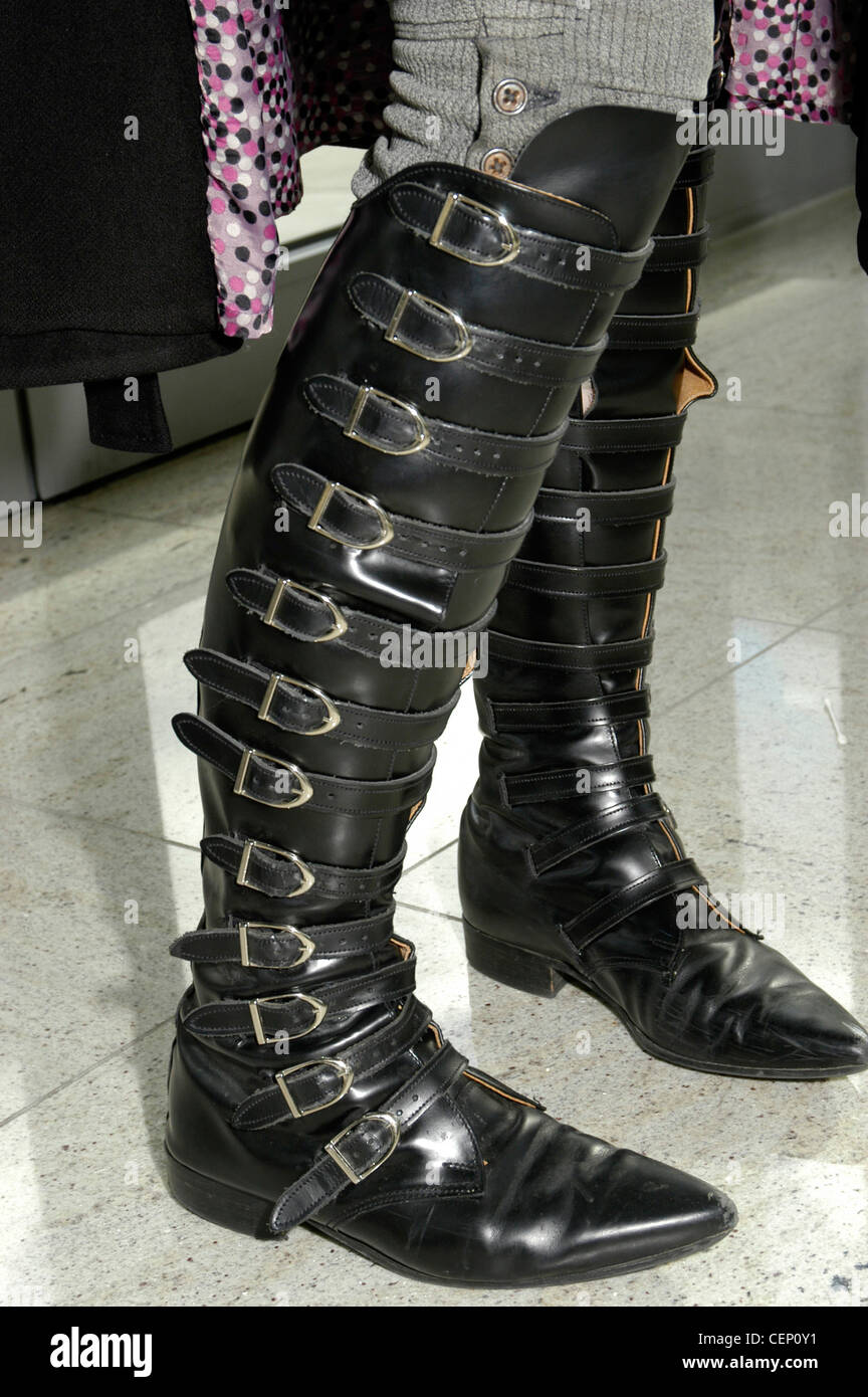 LONDON A W SHOWS MISCELLANY Cropped shot of a females lower legs ...