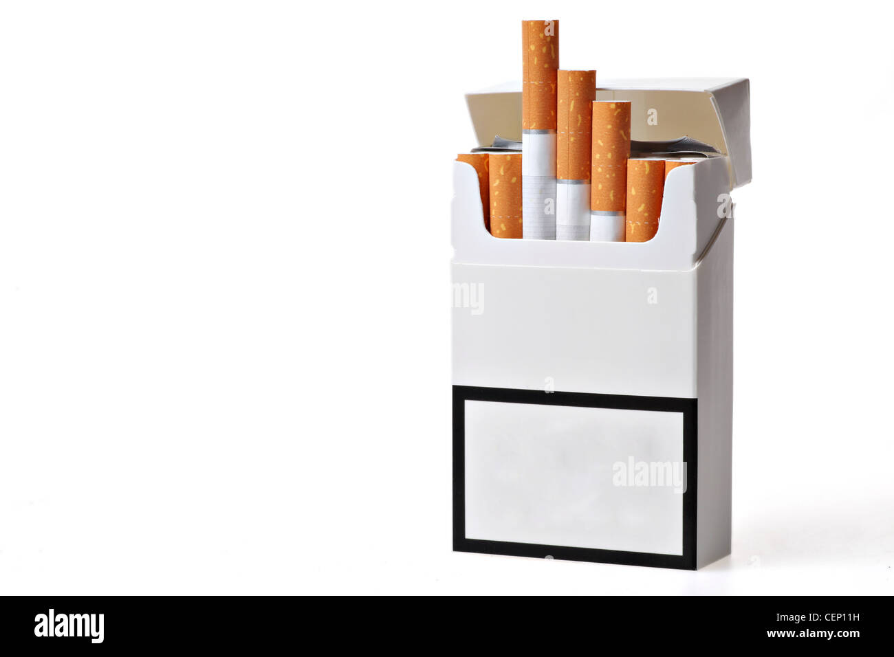 Studio shot of an opened pack of cigarettes Stock Photo - Alamy