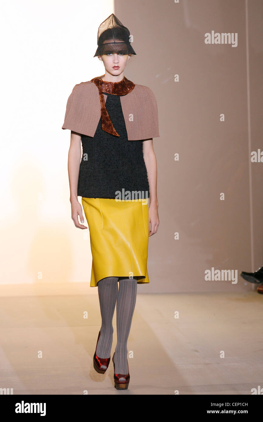 Marni Milan Ready to Wear Autumn Winter Eclectic Layers: Caped jacket ...