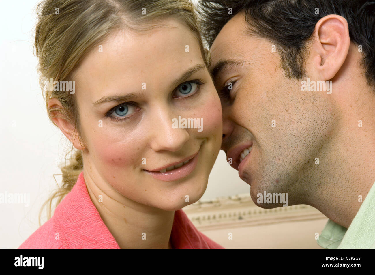Male kissing Females neck Stock Photo - Alamy
