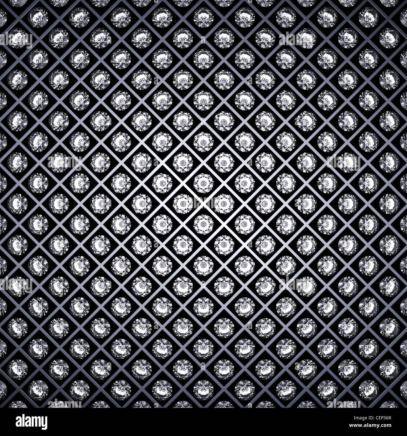 Diamonds and metal grid background Stock Photo - Alamy