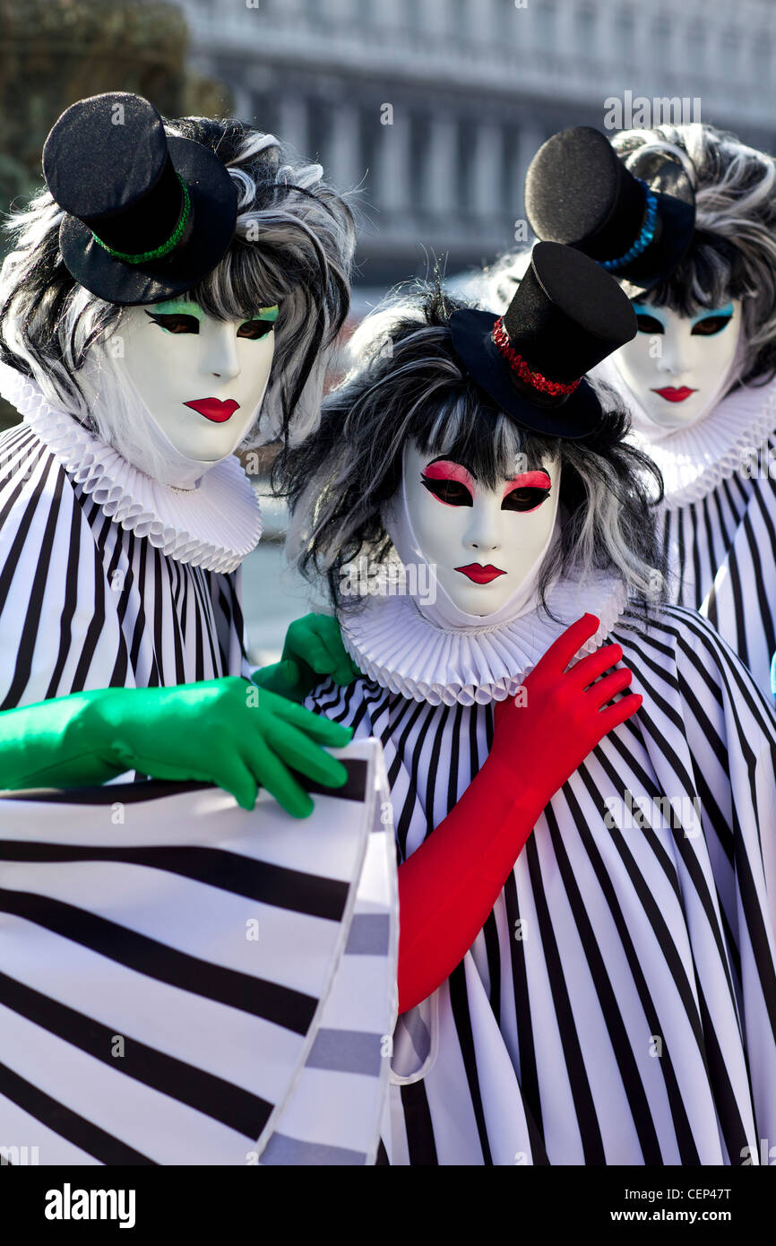 Masked revellers at the Venice Carnival in Italy Stock Photo - Alamy
