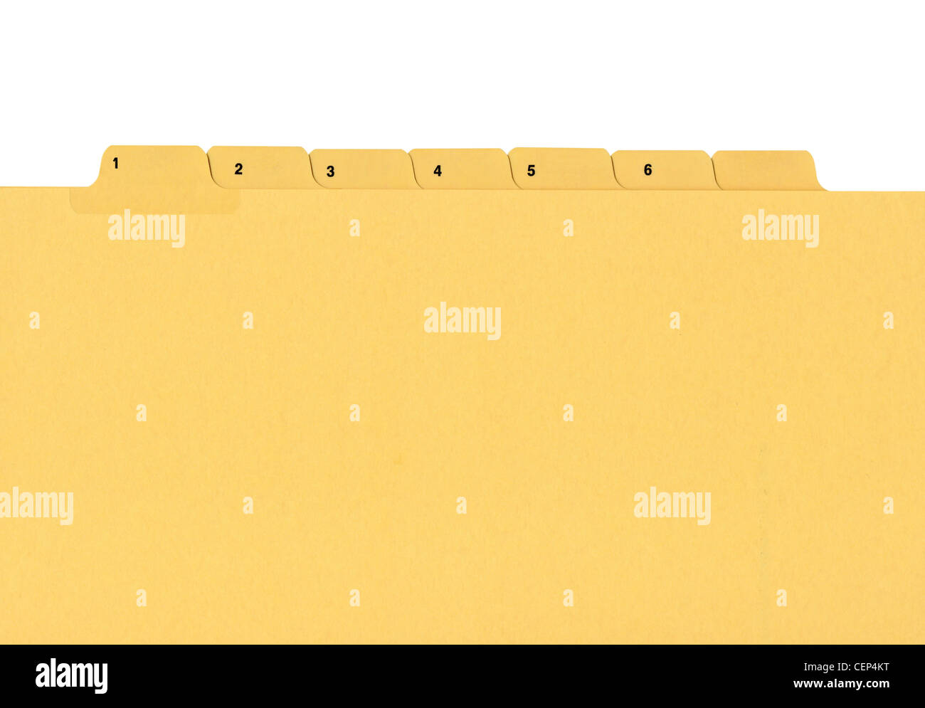 A coloured file folder with numbered tag Stock Photo - Alamy