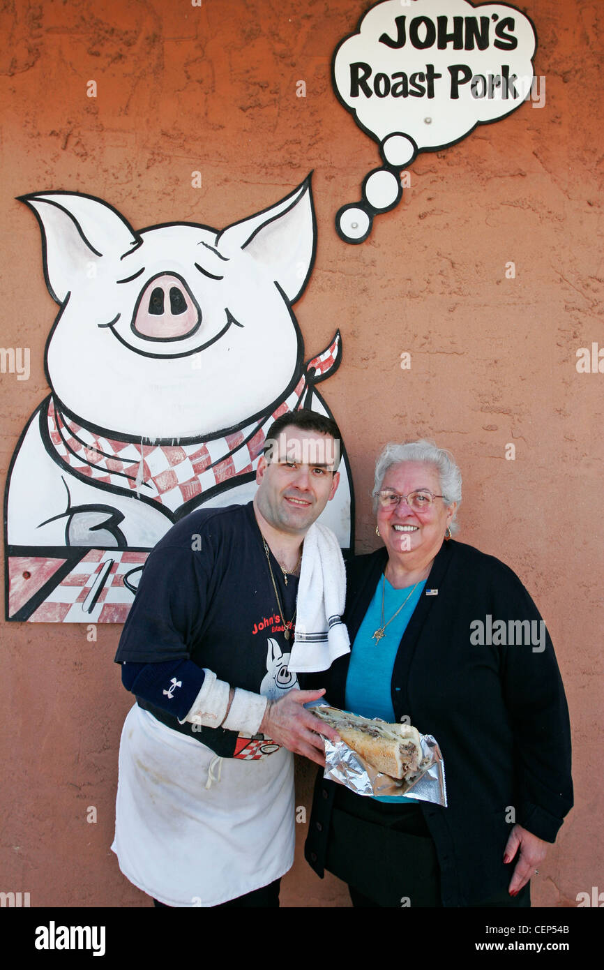 Johns roast pork restaurant pig sign sandwiches sandwich lunch joint hi ...