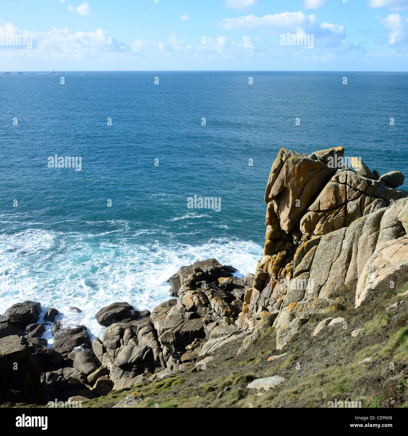 rock formation at Aire Point on the Coast Path near Sennen Cove ...