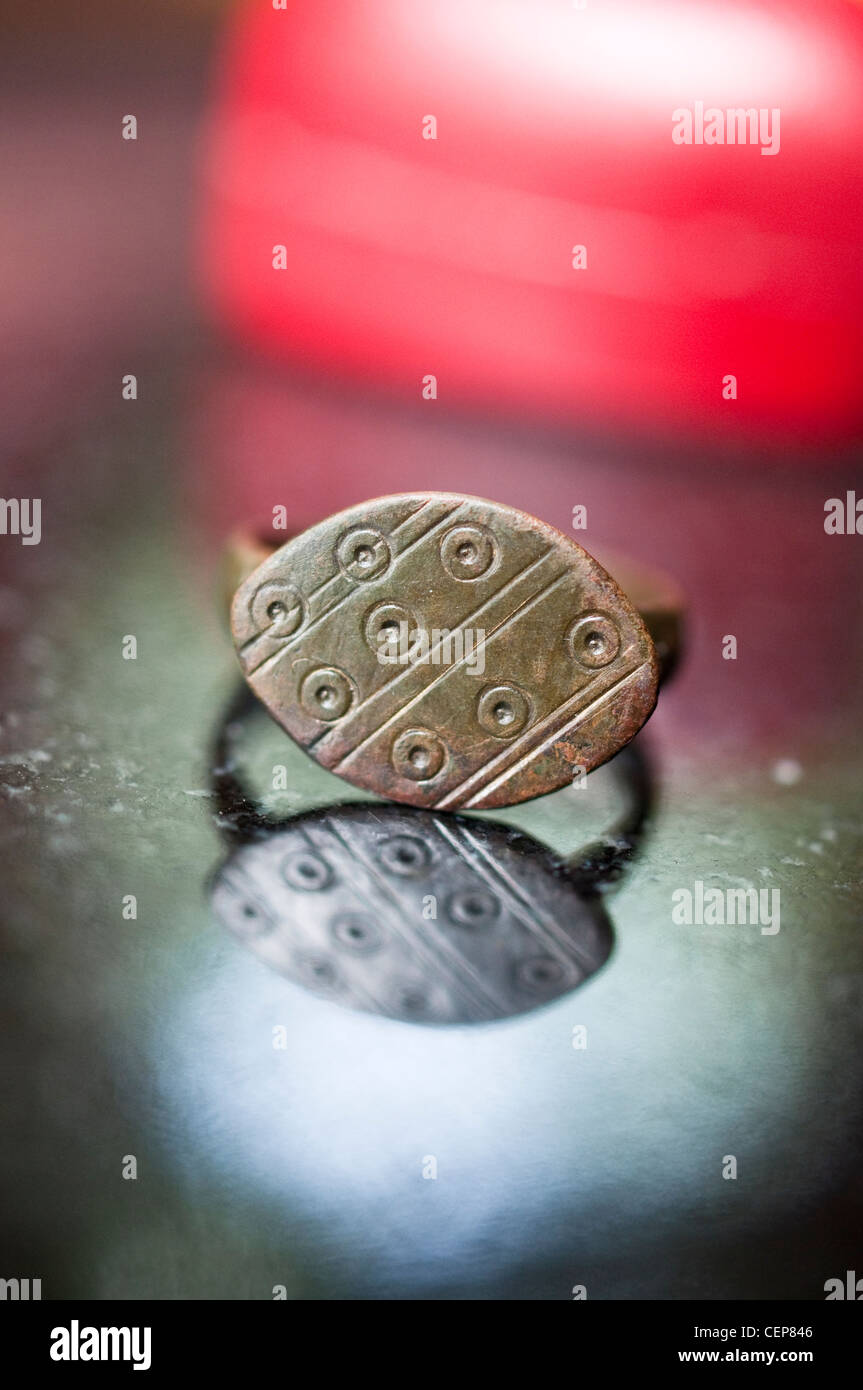 Late Roman early Byzantine antique bronze finger ring, with evil eye ...