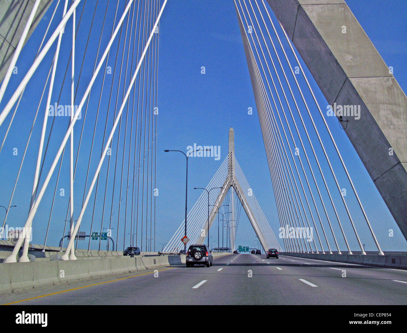 Leonard Zakim Bunker Hill Memorial bridge Boston Stock Photo - Alamy