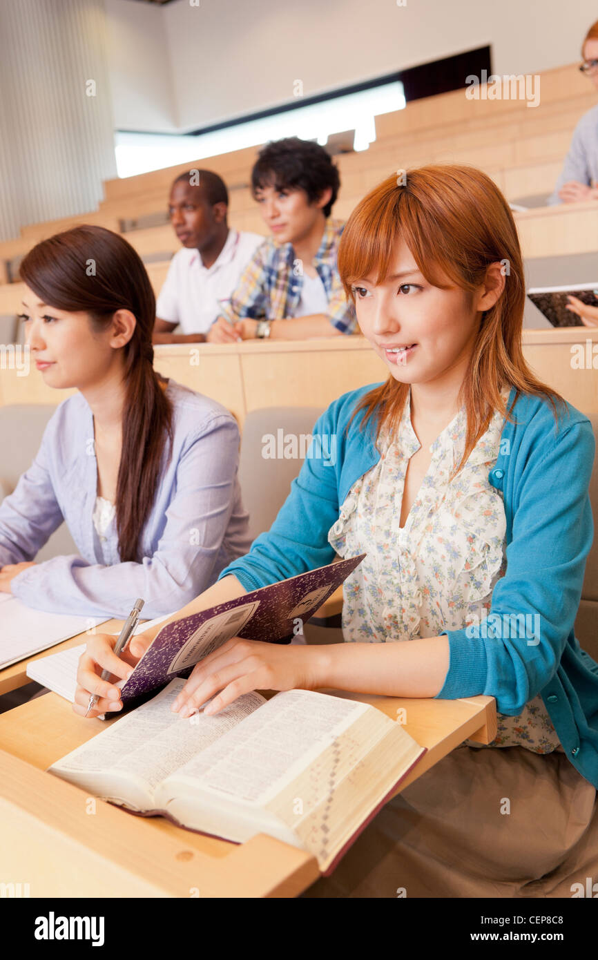 University students studying in lecture theater Stock Photo - Alamy